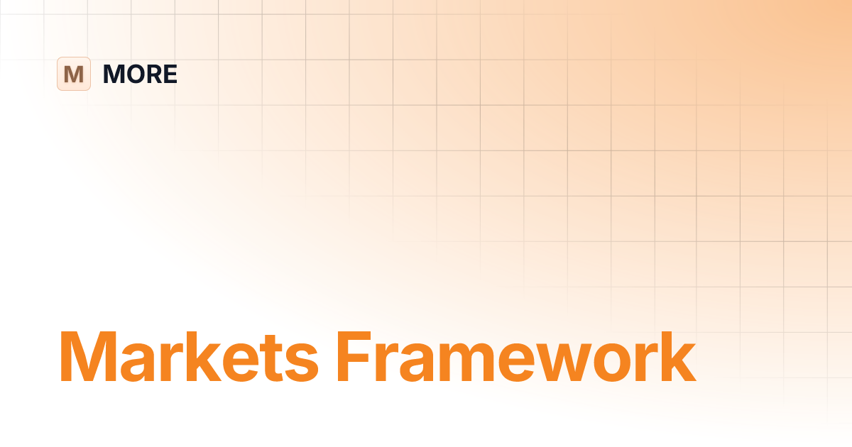 Markets Framework | MORE
