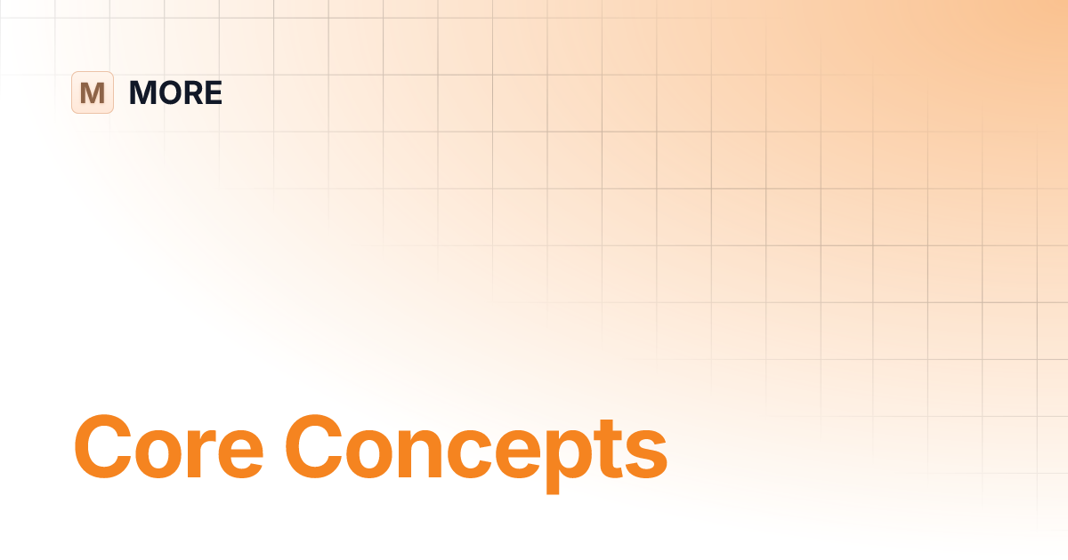 Core Concepts | MORE